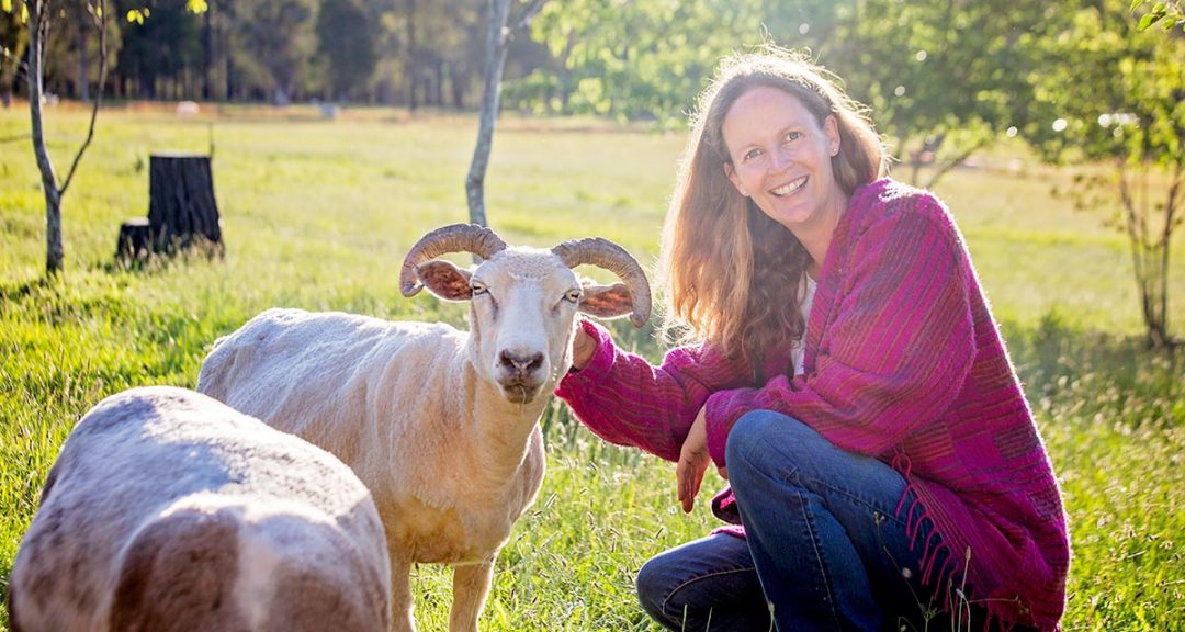 Anna-with-Mikey-the-sheep | Small Farms Magazine & Book Shop